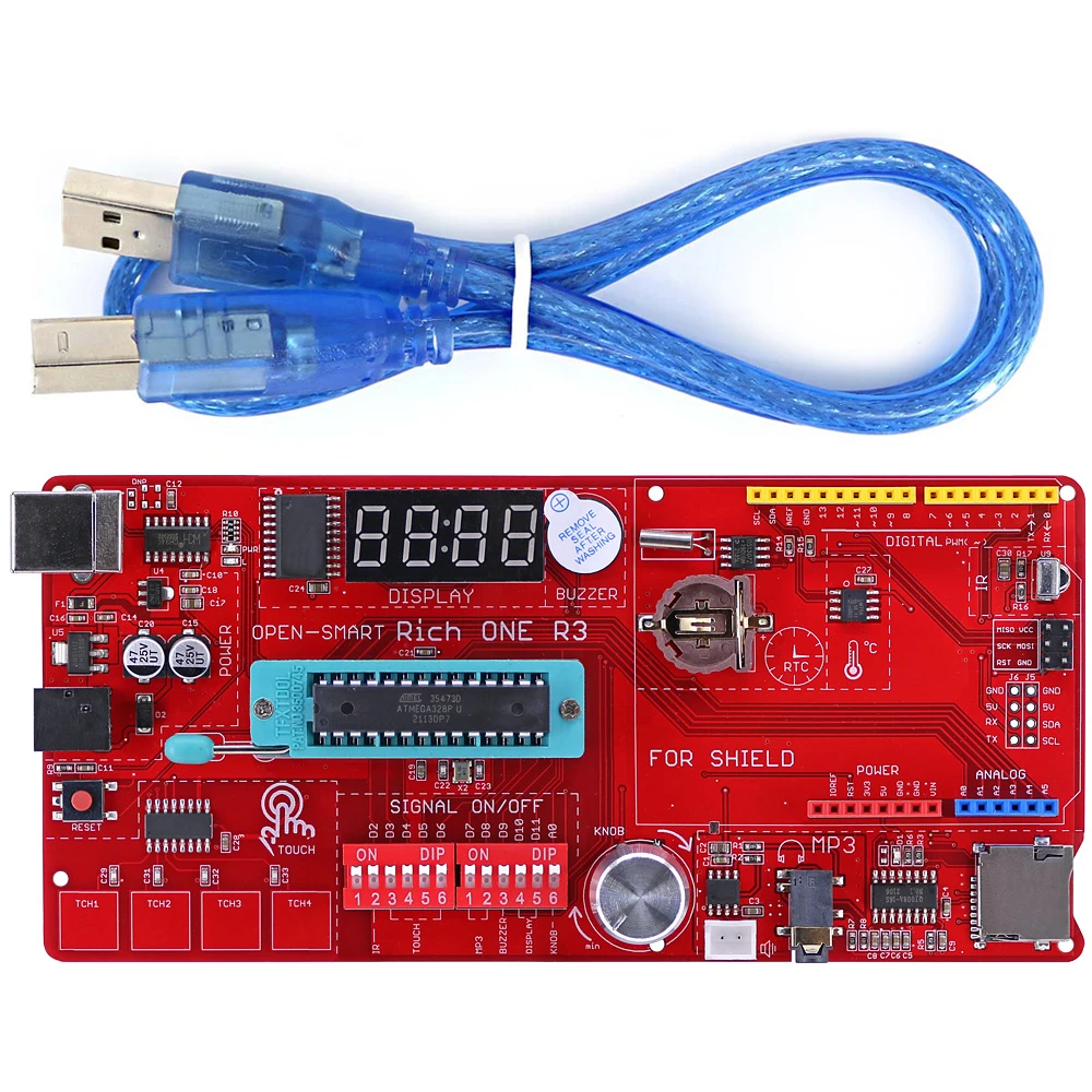 Rich Multifunction Atmega328p Development Diy Board With Mp3 /ds1307 ...