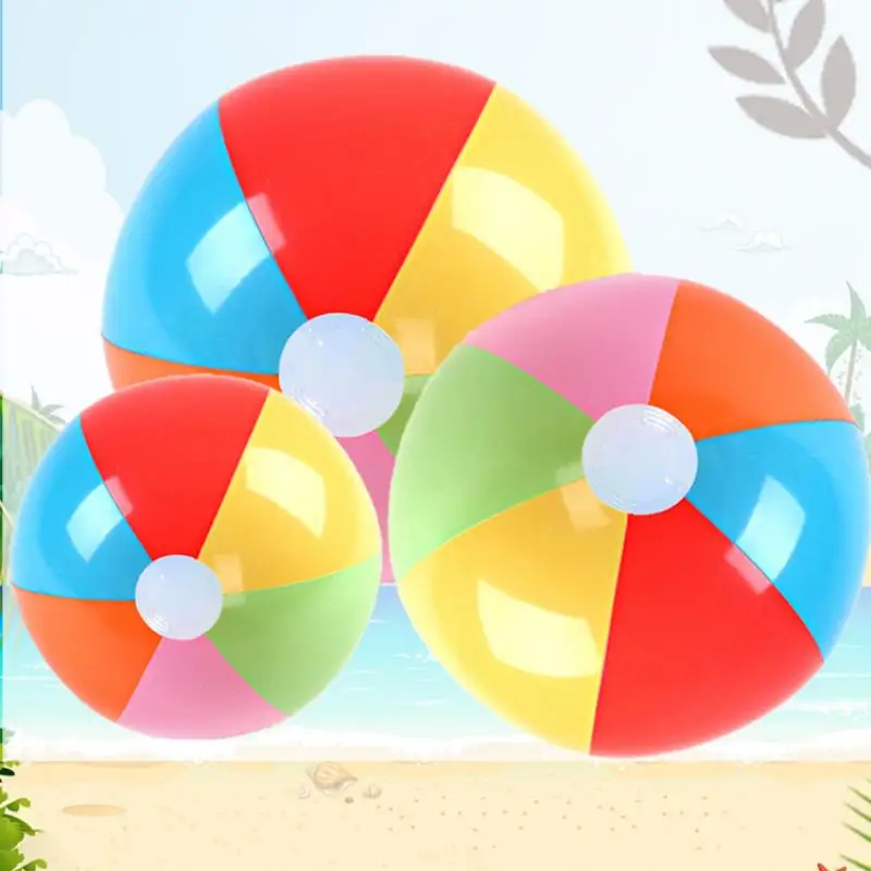 3PCS Inflatable Beach Ball Rainbow Color Pool Party Favors Summer Water ...