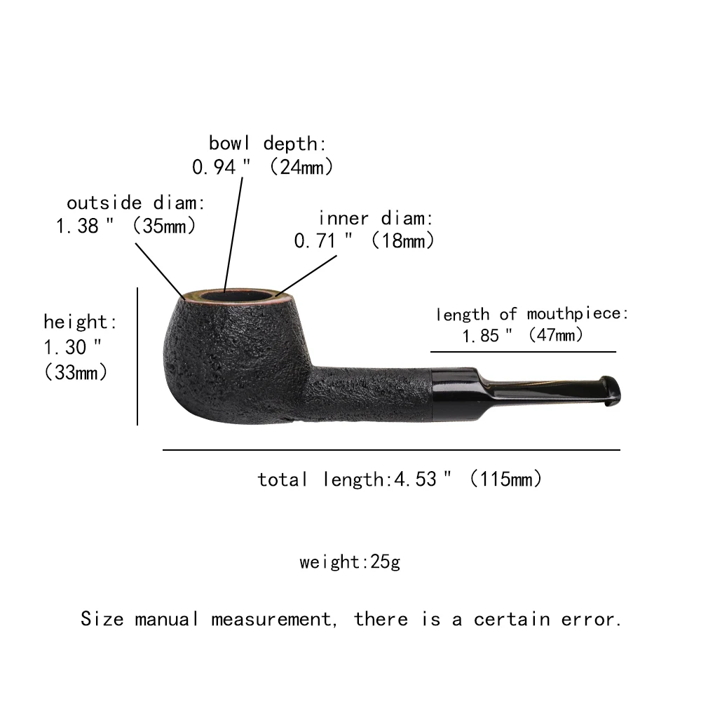 MUXIANG-Briar-wood-tobacco-pipe-small-casual-smoking-pipe-black ...