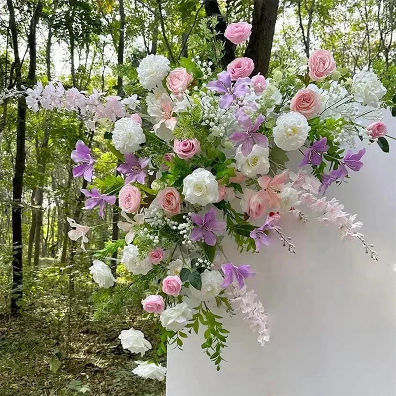 Outdoor Wedding Props Artificial Flowers Hang Flower Row Road Lead ...