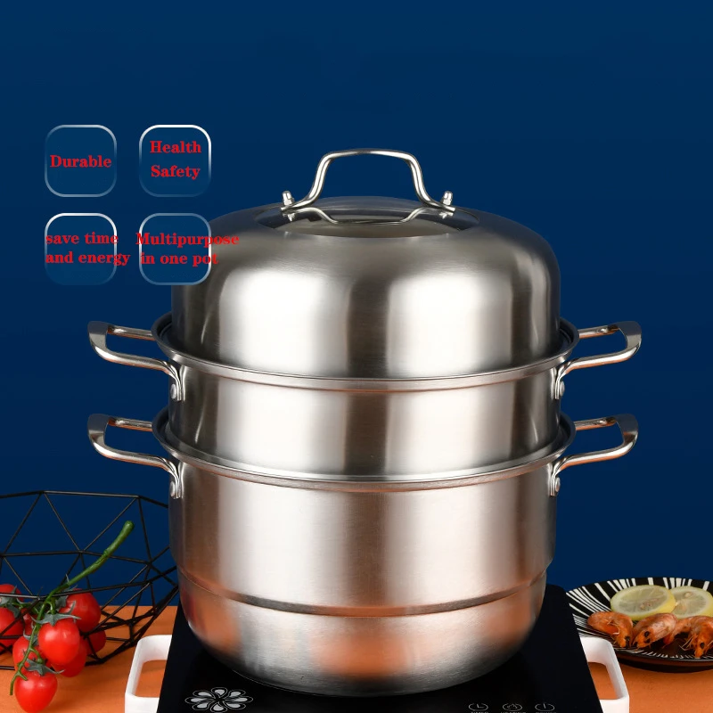 Stainless-Steel-2-3-Layer-Thickened-Steamer-Soup-Pot-Suitable-All-Kinds ...