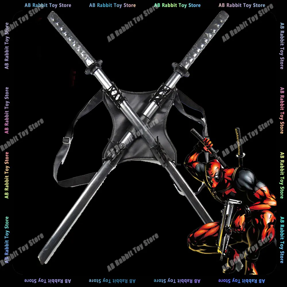 Deadpool-Cosplay-Prop-75cm-Samurai-Double-Blade-Silver-Blade-Sword-And ...