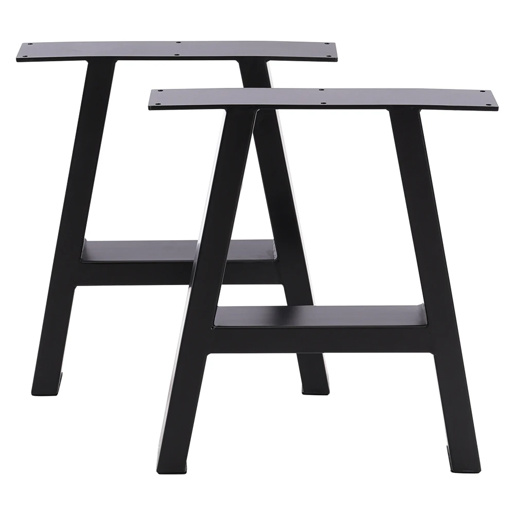 Set of 2 Metal Table Bench Legs Frames A-Frame Steel Base Stands ...