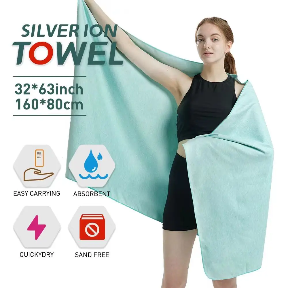 Microfiber-Quick-Dry-Gym-Towel-Silver-ION-OdorFree-Absorbent-Fiber-Fast ...