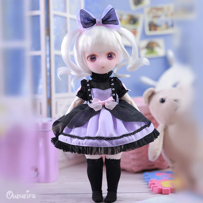 New Design BJD Doll Naint 1/6 Omelet Cute Big Eyes Bow Shaggy Skirt ...