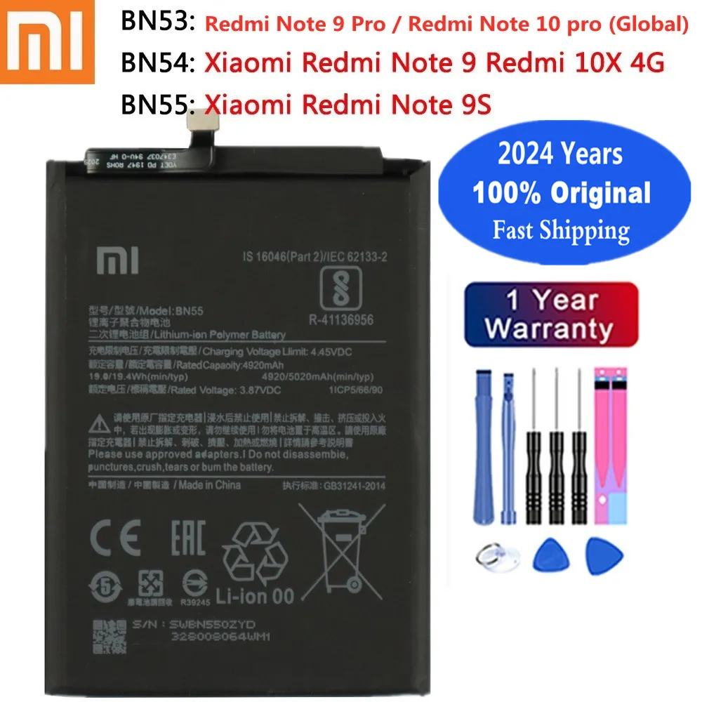 2024-Years-100-Original-BN53-BN54-BN55-Battery-For-Xiaomi-Redmi-10X-4G ...