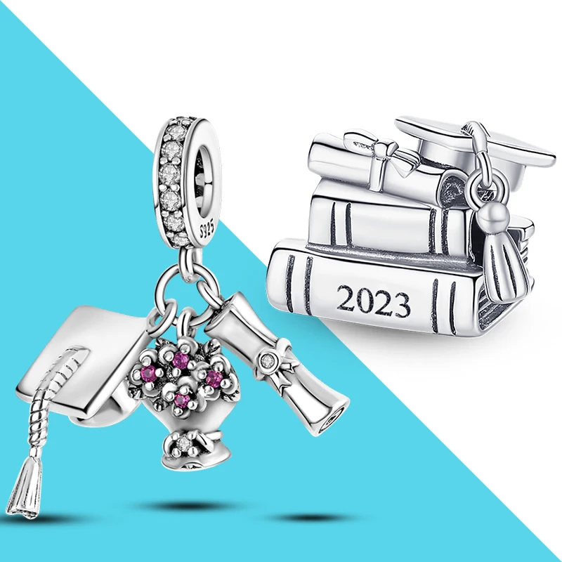 2023 Bachelor's Cap Certificate Of Academic Degree 925 Silver Charms ...