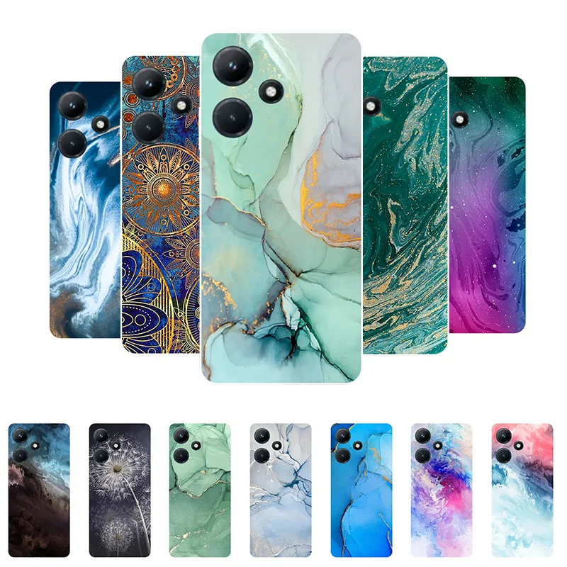 for Funda Infinix Hot 30i NFC Case Soft Silicone Marble Back Cover ...