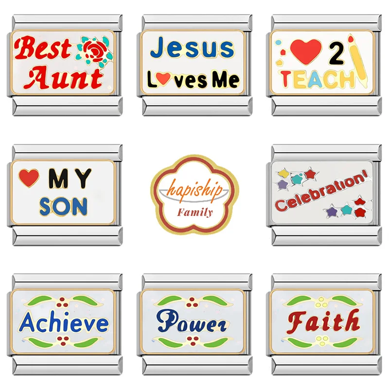 Hapiship-Fam-lia-A-o-Inoxid-vel-Charme-Links-Jesus-Love-Me-Faith-Teach ...