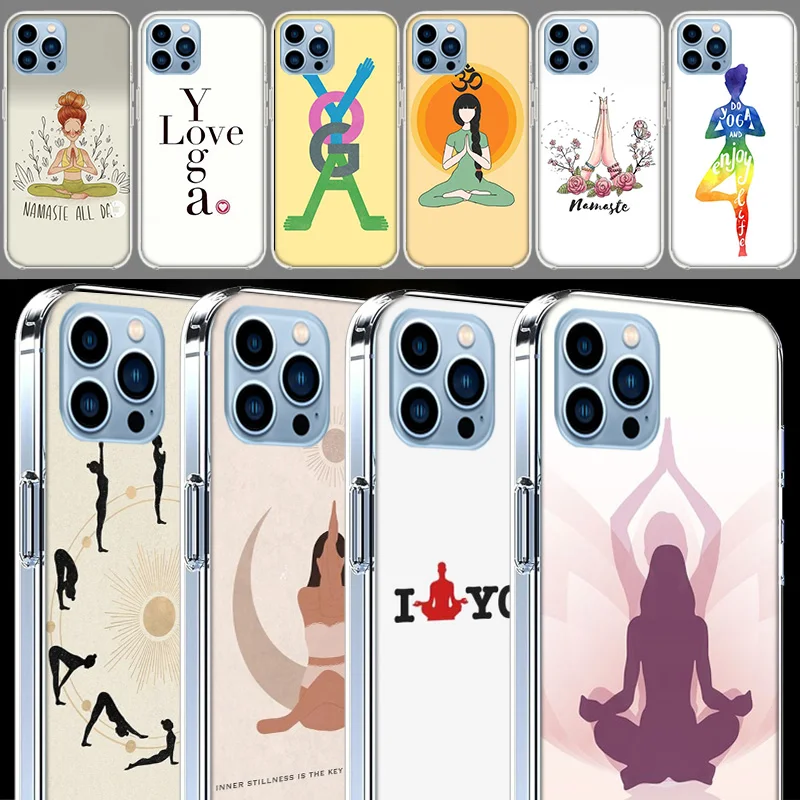 Hot Sell Yoga Namaste Phone Clear For Apple iPhone 16 15 11 17 Pro Max ...