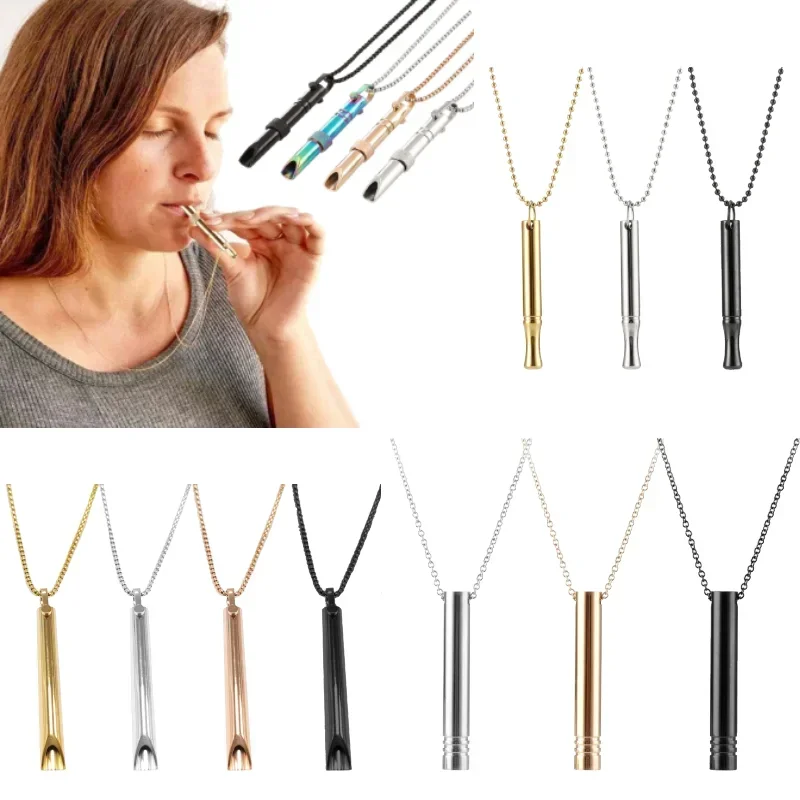 Meditation Mindfulness Breathing Necklace Whistle Pendant Necklace ...