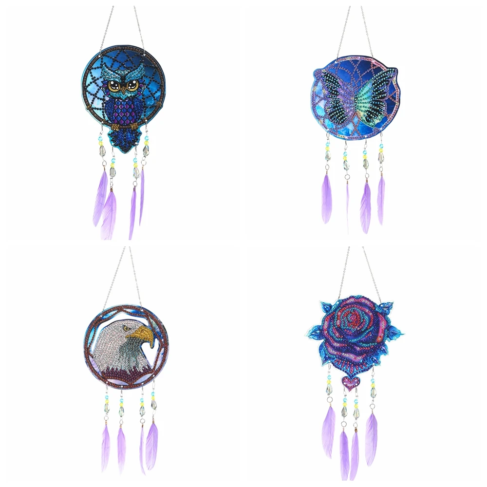 1pc-Set-DIY-Dream-Catcher-Diamond-Painting-Wind-Chimes-Owl-Double-sided ...