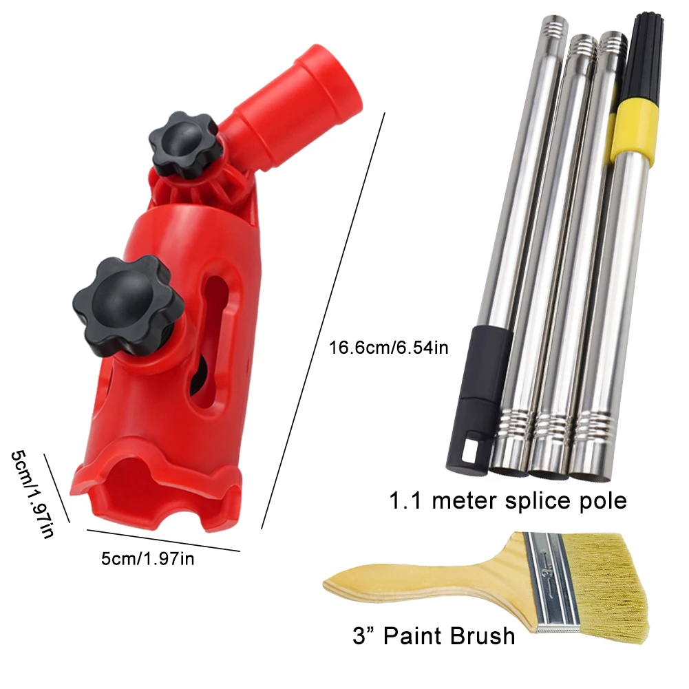 Extendable Paint Brush Multi-Angle Paint Brush Extender Extension Pole ...