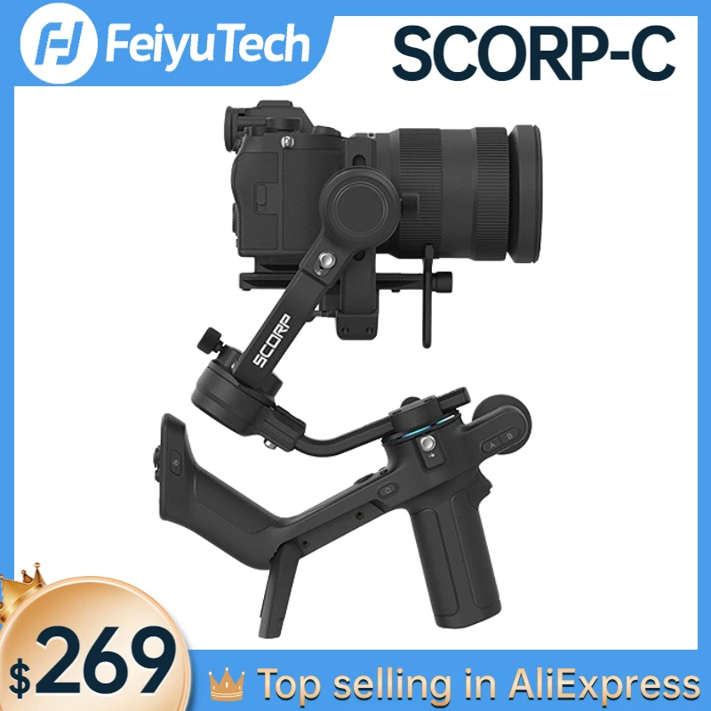 FeiyuTech Official Feiyu SCORP Series SCORP C Handheld Gimbal 3 Axis Stabilizer Handle Grip for ...