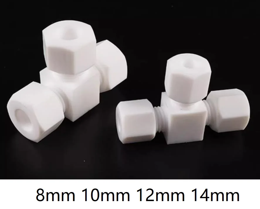 8mm-10mm-12mm-14mm-PTFE-Ferrule-T-tee-joint-Corrosion-resistant-acid ...