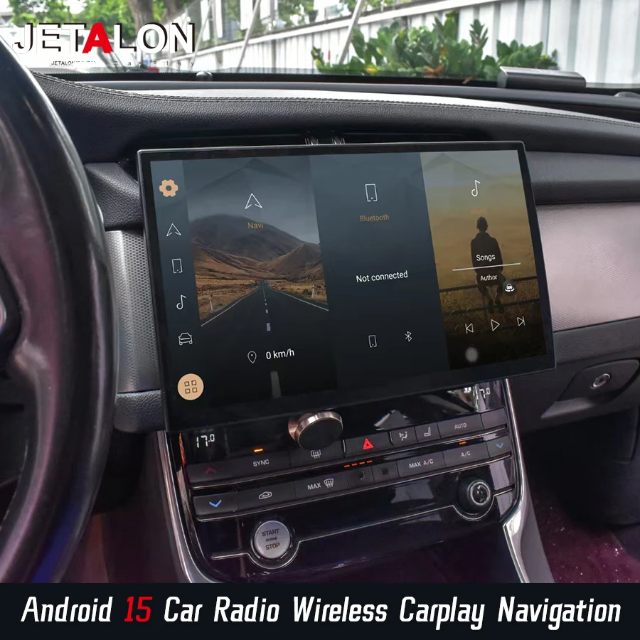 13inch Wireless Carplay GPS Navigation Android 15 Car Radio For Jaguar ...