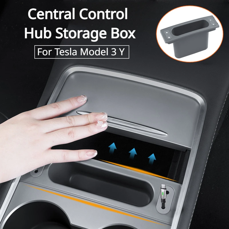 Central-Control-Hub-Storage-Box-For-Tesla-Mode-3-Y-Center-Console-Data ...