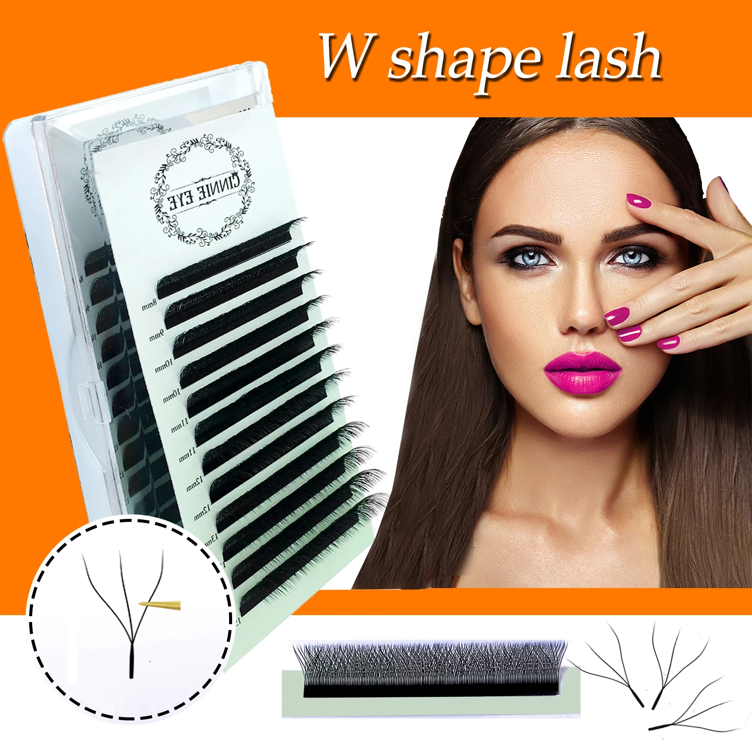 Cilios 3D W Lash Extension Supplies 4D W Y Shape Lash Lift Kit Premade ...