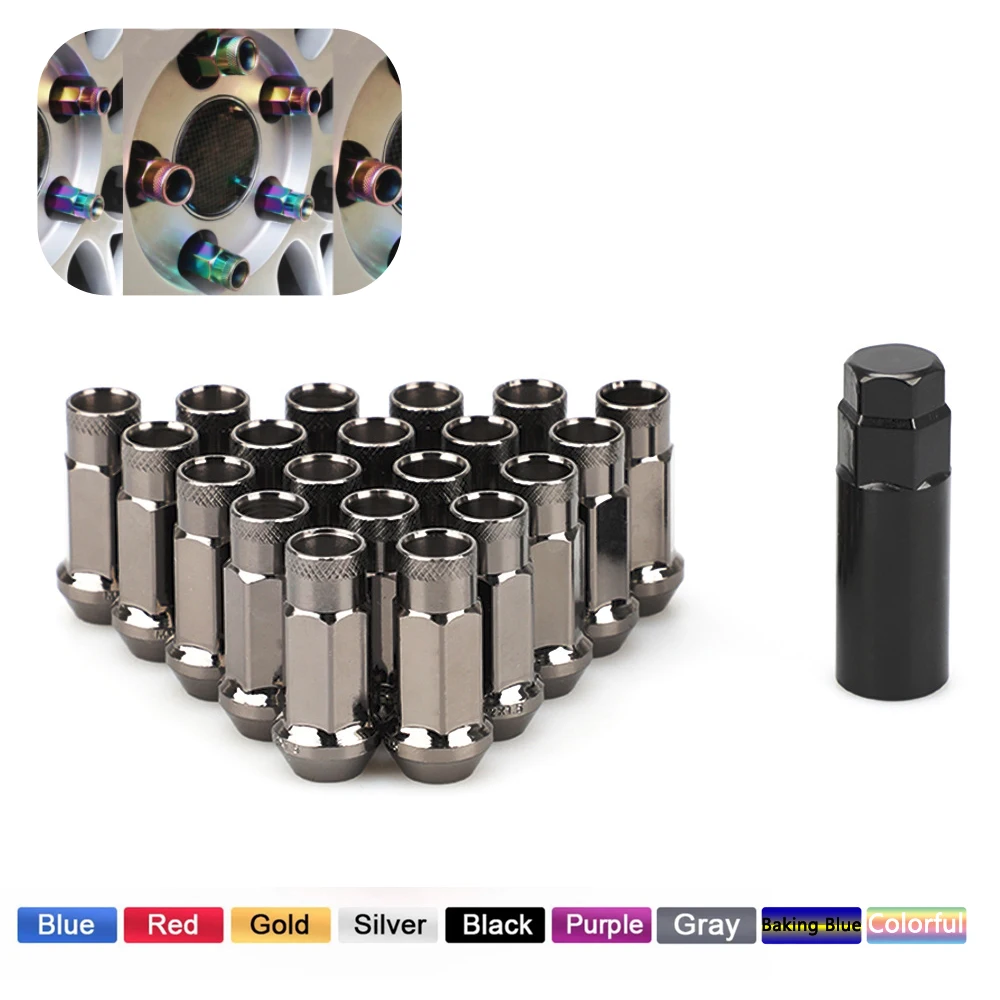 Steel Extended Open Racing Car Wheel Rims Lug Nuts Extended Tuner Nuts ...