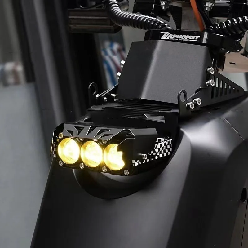 Motorcycle-LED-Spotlights-Three-eye-Lens-Two-color-Lights-Super-Bright ...