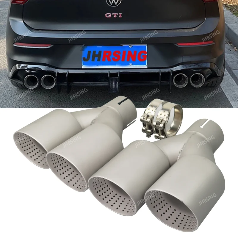 1 Pcs Matte Stainless Steel Car Muffler Tip Exhaust Tip System Pipe Universal Exhaust Tip 57MM ...