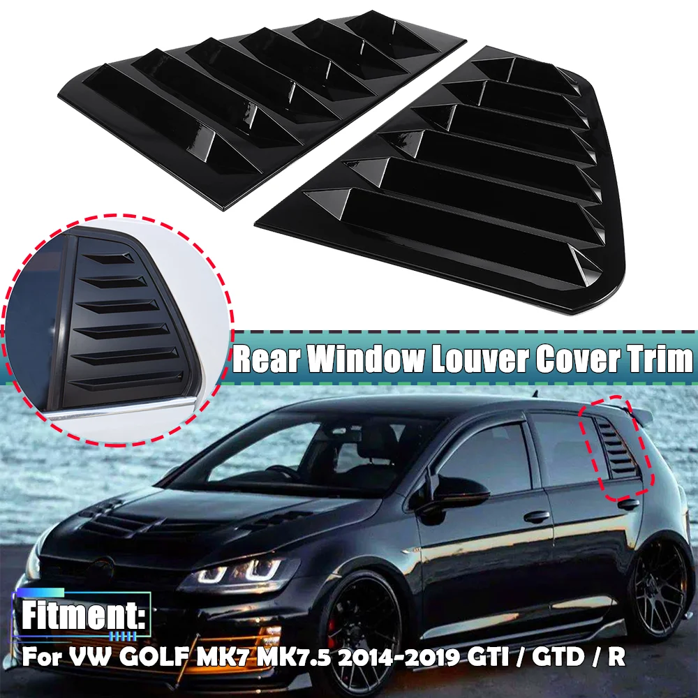 1 Pair Car Rear Window Louver Shutter Side Vent Cover Trim For VW For ...