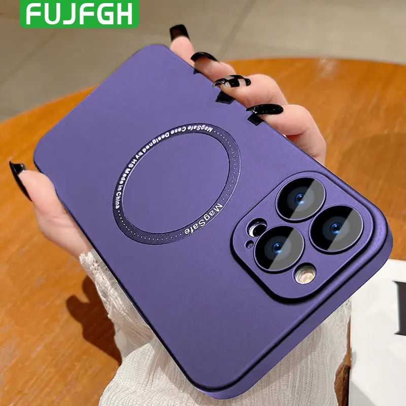 Magsafe funda de carga inalámbrica magnética mate, ultrafina, para iPhone 11, 12, 13, 14 Pro Max ...