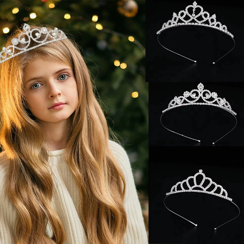 Children's Princess Crown Crystal Tiara Girls Hair Accessories High-end ...