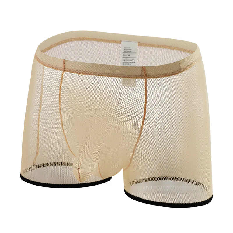 Ropa Interior Sexy Gay para Hombre, Bóxer fino transparente de seda de ...