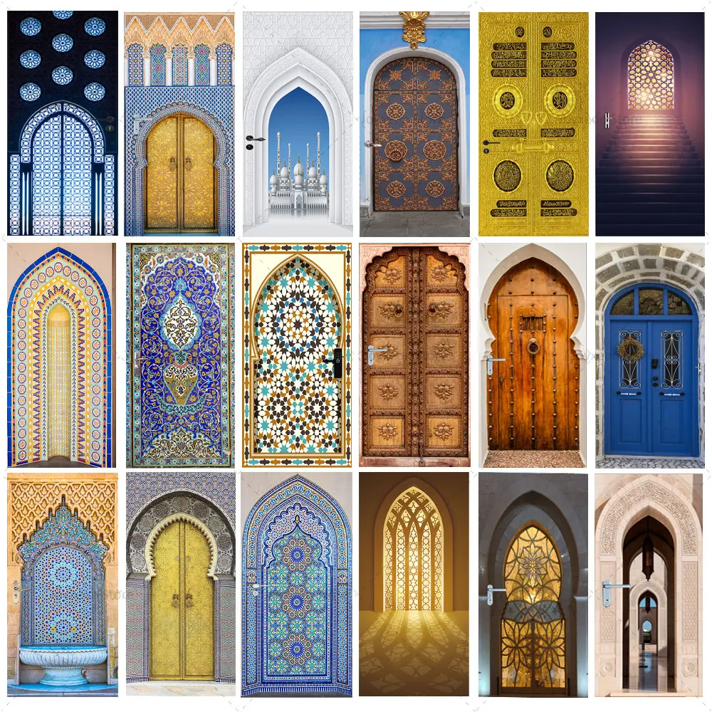 Muslim-Islamic-Style-Door-Sticker-Retro-Arch-Architectural-Design-Mecca ...