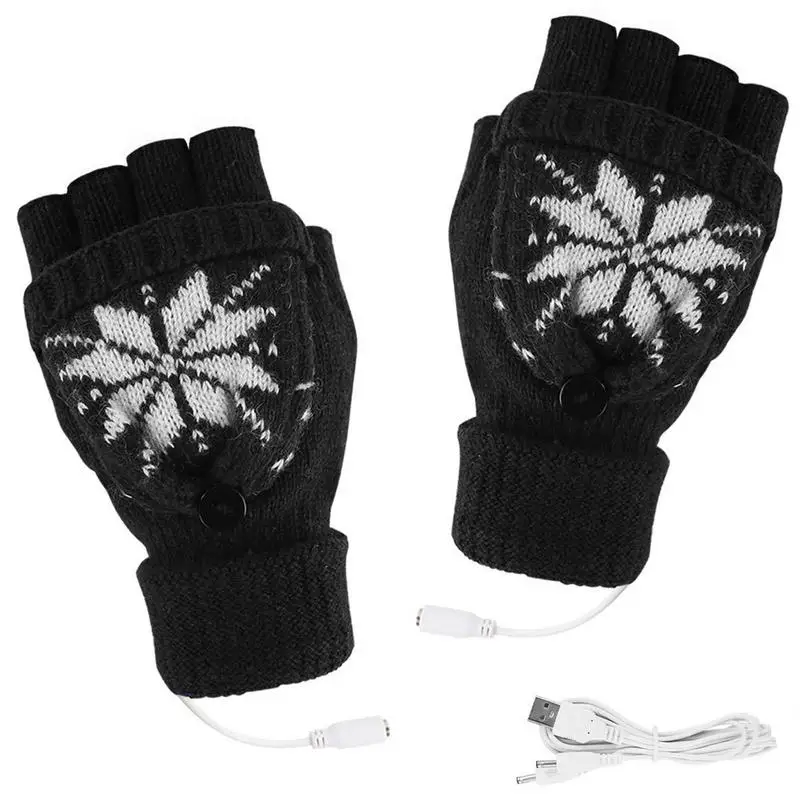 USB-Heated-Gloves-Warm-Winter-Mittens-Full-Half-Heated-Fingerless ...