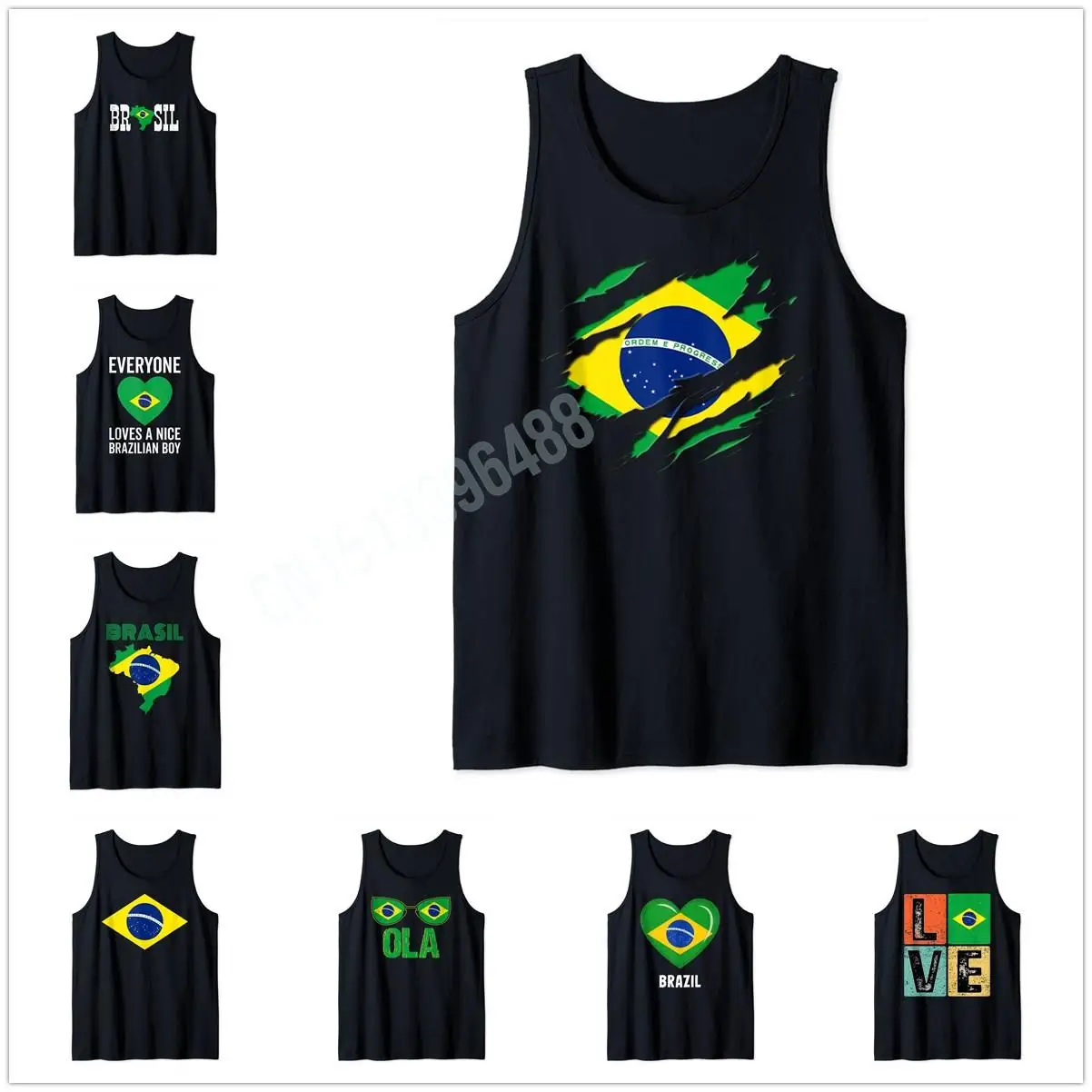 More-Design-Summer-Brazilian-Gift-Brazil-Country-Flag-Men-100-Cotthon ...