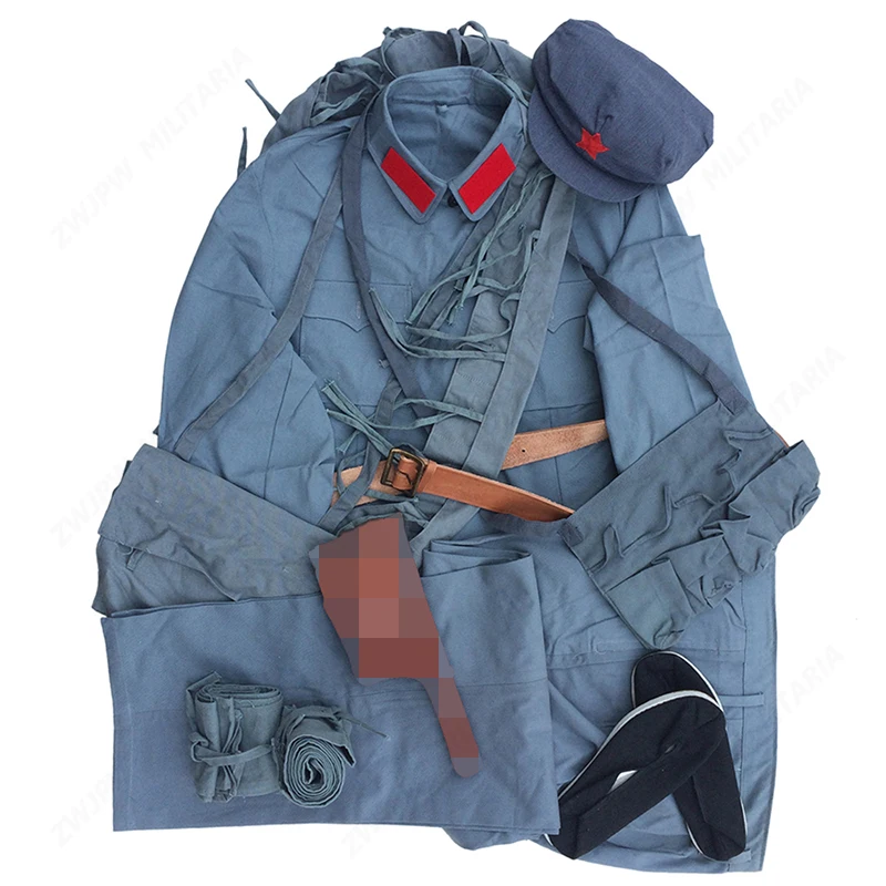 WW2-CHINESE-ARMY-RED-ARMY-SUIT-COTTON-HATS-BELT-AMMO-POUCH-LEGGINGS ...