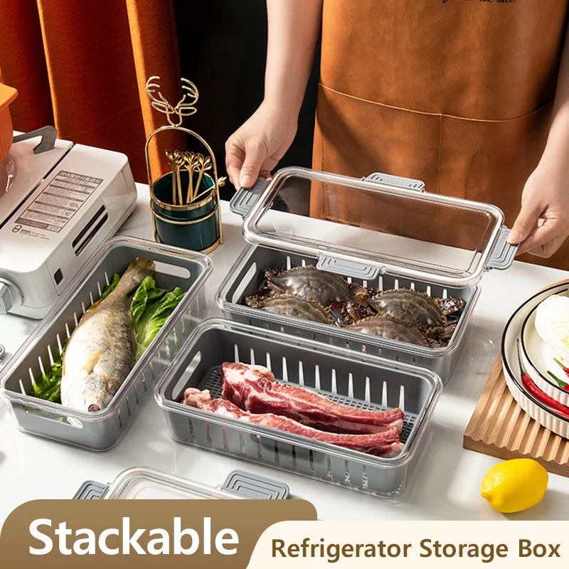 Refrigerator-Storage-Box-Drain-Crisper-Freezer-Special-Frozen-Food-Box ...