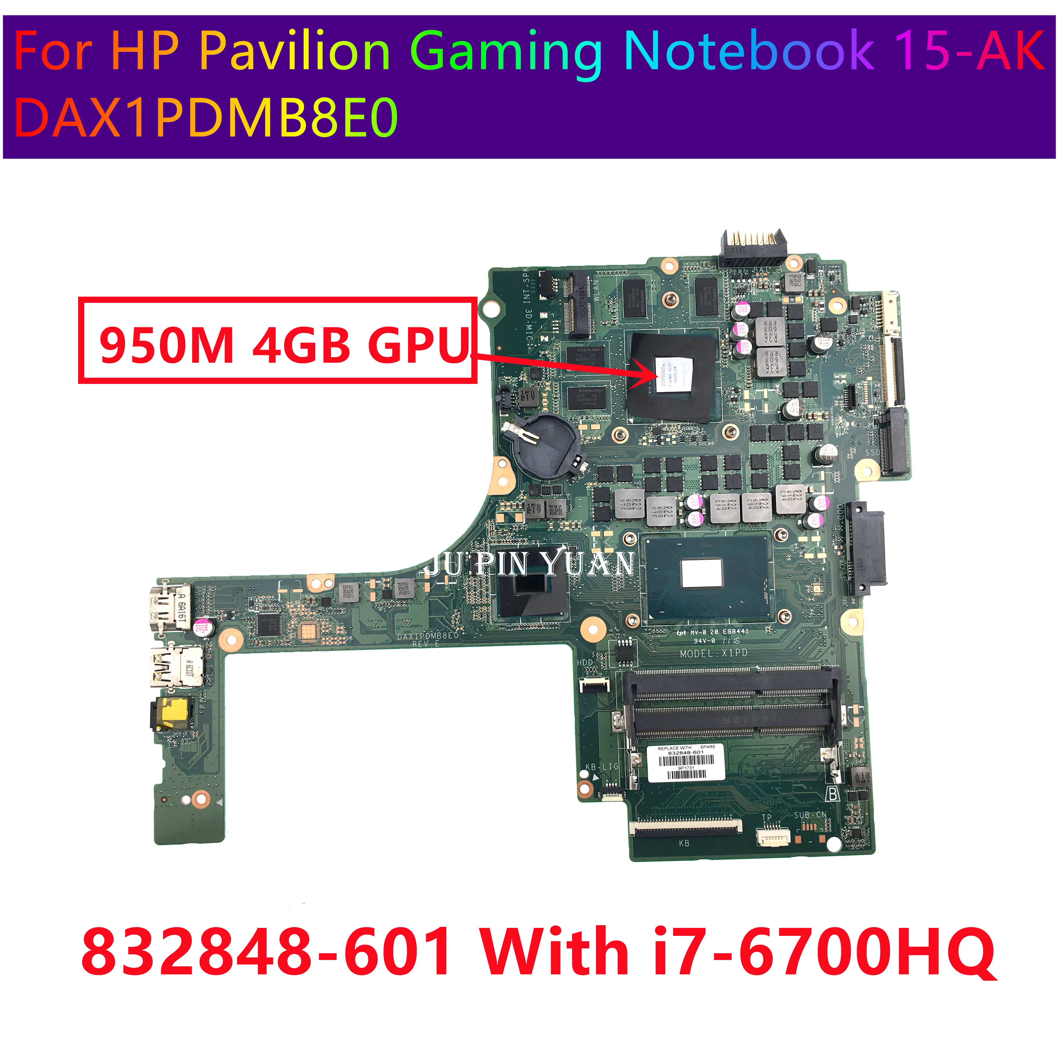 832848-601 832848-001 For Hp Pavilion Gaming Notebook 15-ak Laptop ...
