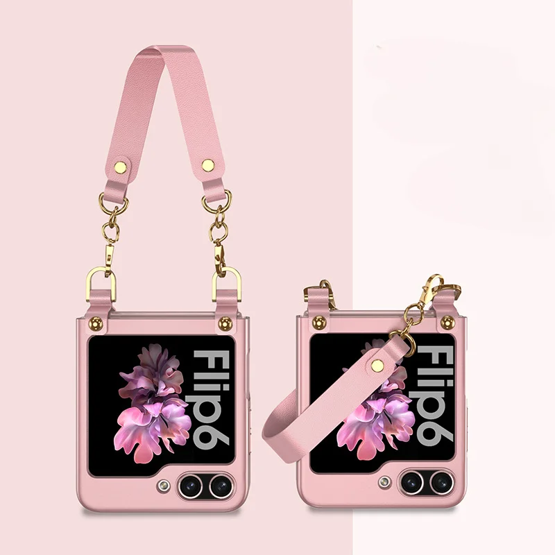 Wrist-Strap-Chain-Phone-Case-for-Samsung-Galaxy-Z-Flip-6-5-4-3-Flip6 ...
