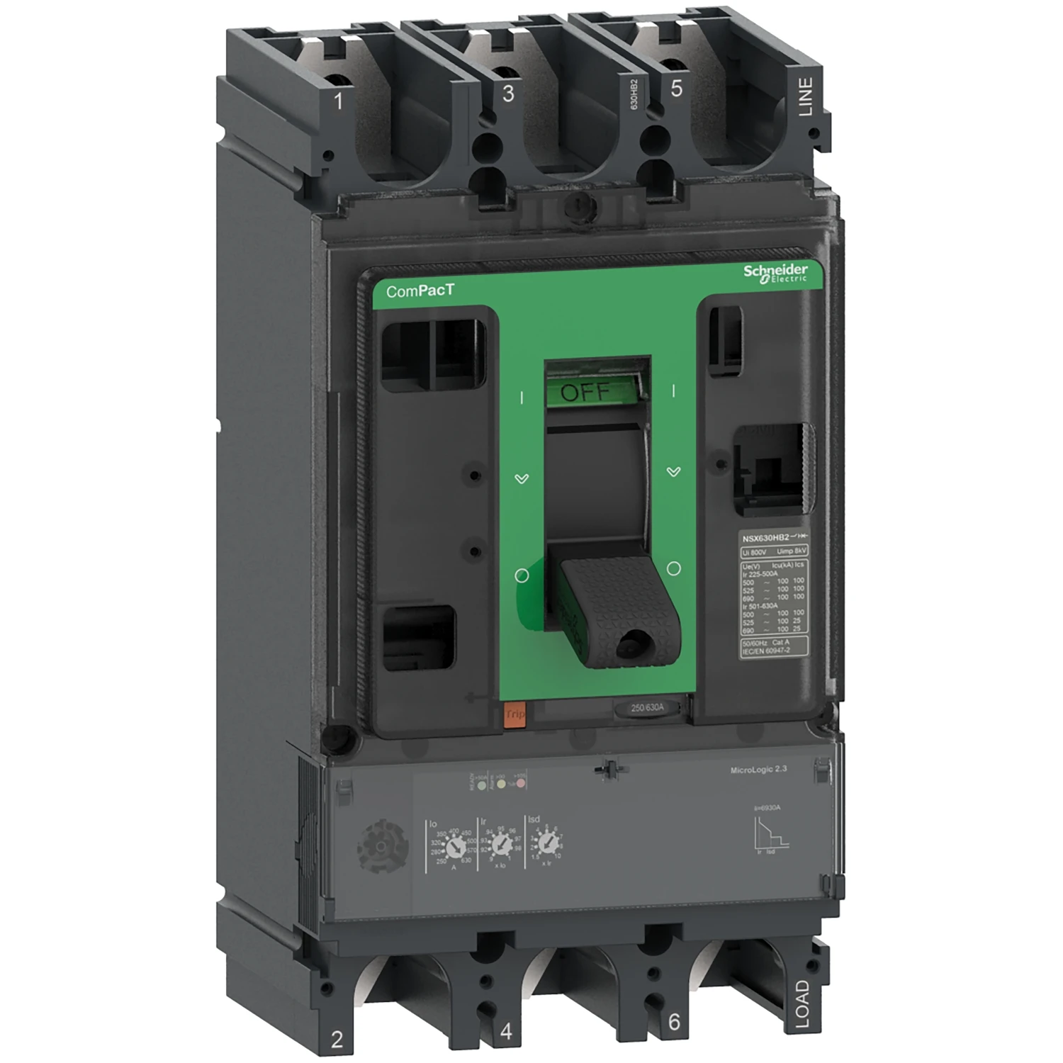 C63F32D630 NSX630F 36kA AC 3P3D 630A 2.3 Circuit breaker, ComPacT ...