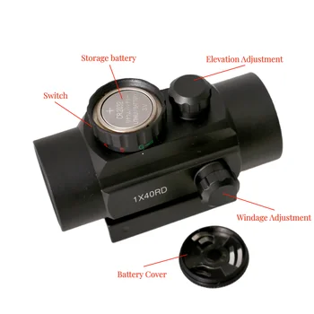 Red dot 1x40 tactical rifle sight red dot airsoft Holographic sight ...