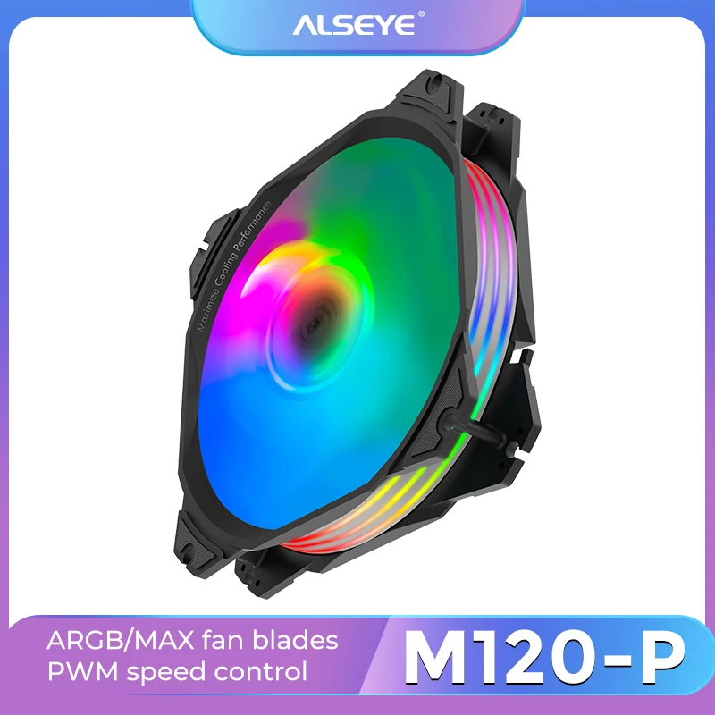 Alseye Max Series 120mm Led Computer Case Cooling Fan 2510-3pin & Molex ...