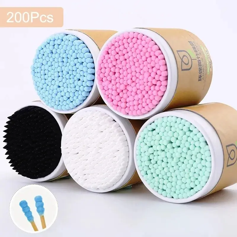 200-PCs-Bamboo-Swabs-Wooden-Sticks-Soft-Ear-Cleaning-Tampons-Health ...