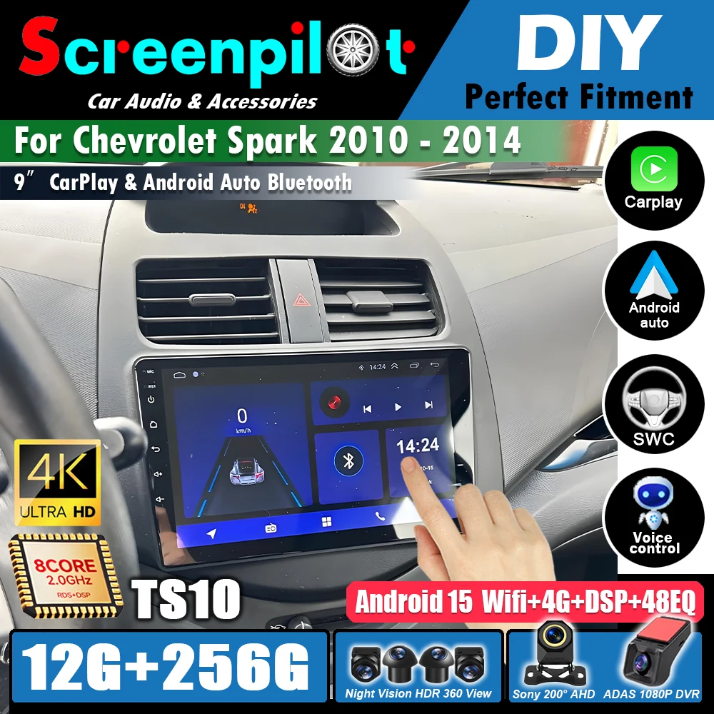 Autoradio Voor Chevrolet Spark 2010 2011 2012 2013 2014 2Din Android 15 ...
