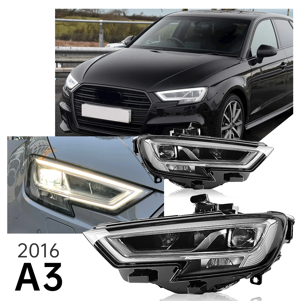 Car Head Lights For Audi A3 8V 2013-2019 LED Headlight Projector Lens ...