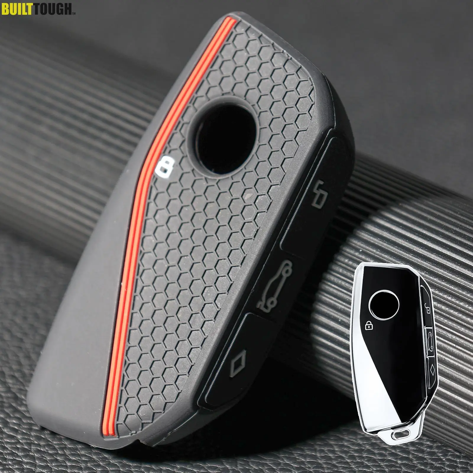 Silicone-Key-Case-Cover-Protector-3-Button-Interior-Styling-Zinc-Alloy ...