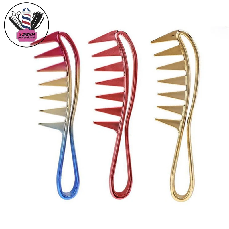 Multi-Color-Wide-Teeth-Shark-Plastic-Hair-Comb-Portable-Detangler-Curl ...