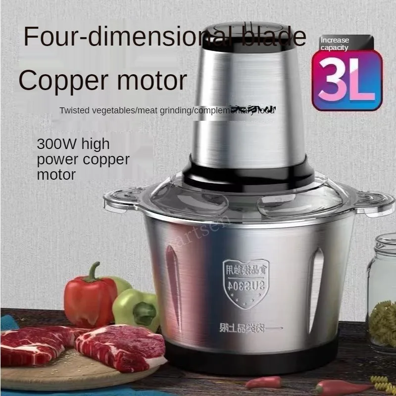 2-Speed-Stainless-steel-Electric-Chopper-Meat-Grinder-Mincer-Food ...