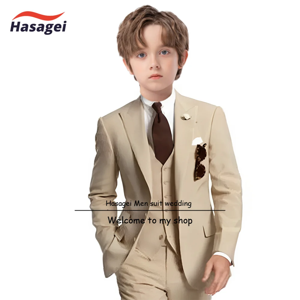 Champagne-Color-Formal-Boys-Suit-3-Piece-Wedding-Kids-Tuxedo-Children ...