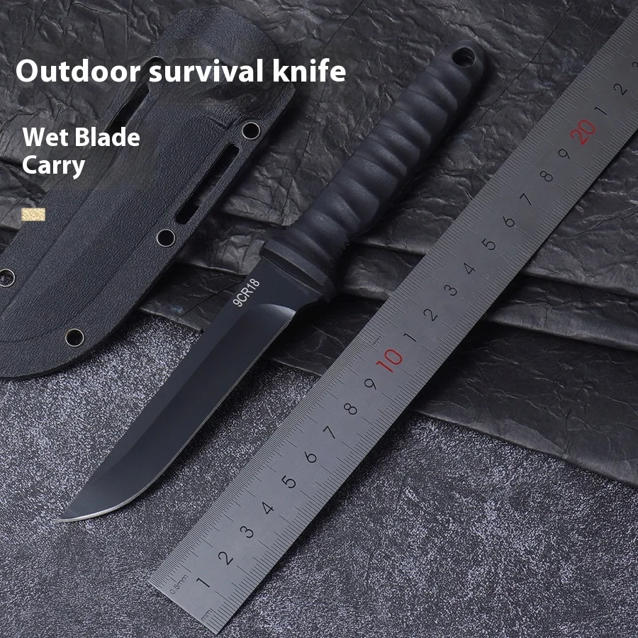 Outdoor camping knife survival camping barbecue small straight knife k ...