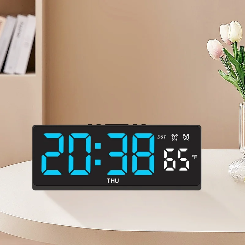 Voice-Control-Digital-Alarm-Clock-TEMP-Week-Night-Mode-USB-Powered ...