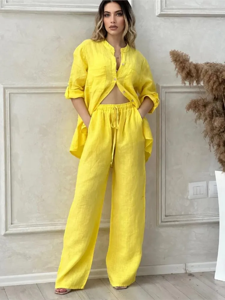 Lente-Herfst-Tweedelige-Sets-2024-Vrouwen-Casual-Lange-Mouw-Zakshirts-2 ...