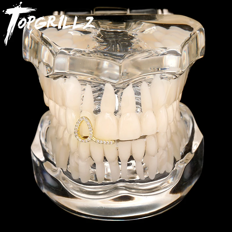 TOPGRILLZ-Tooth-Caps-Hollow-Double-Iced-Out-Cz-Stones-Teeth-Caps-Dental ...